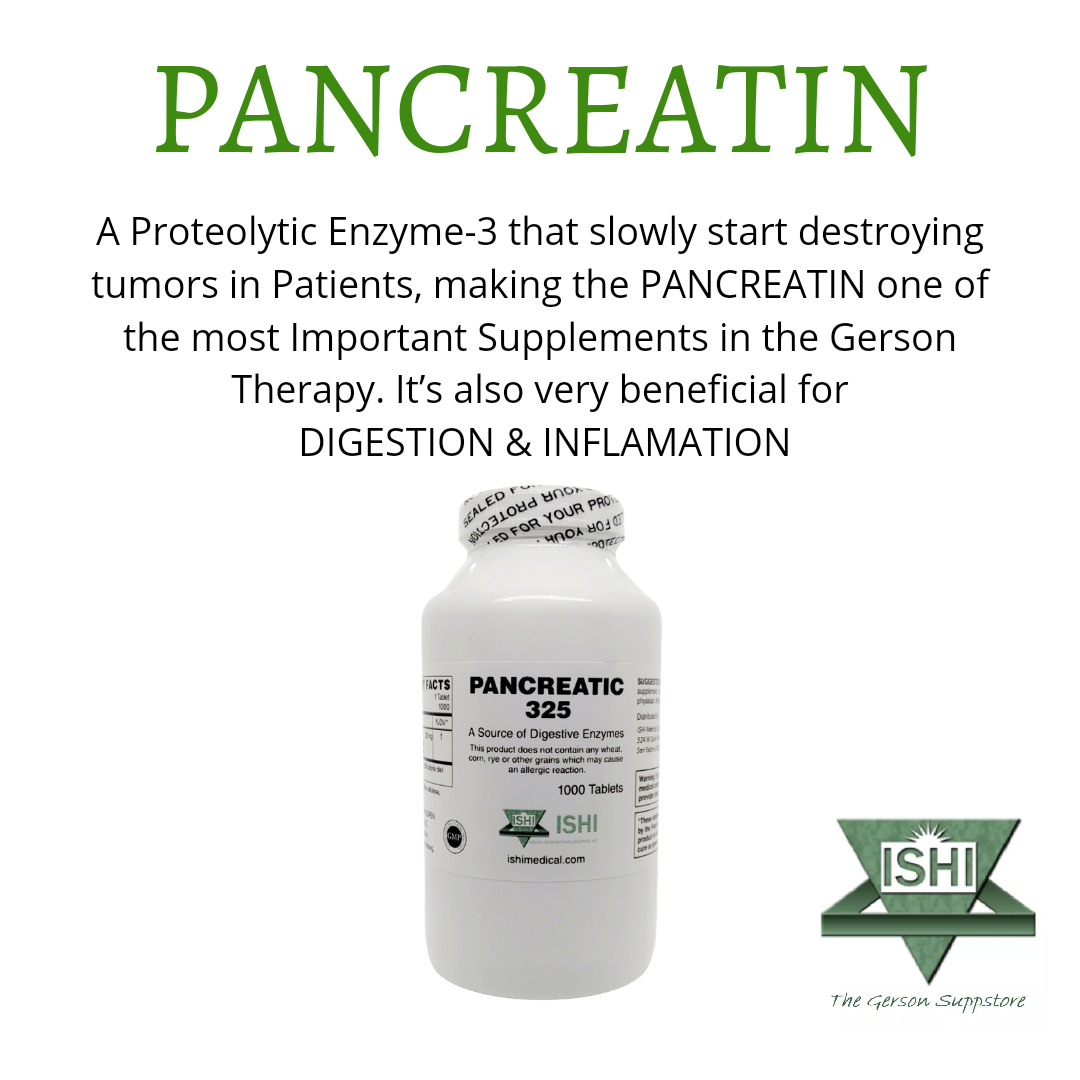 Pancreatin 1200mg 160 Caps – ISHI: Your Gerson Suppstore