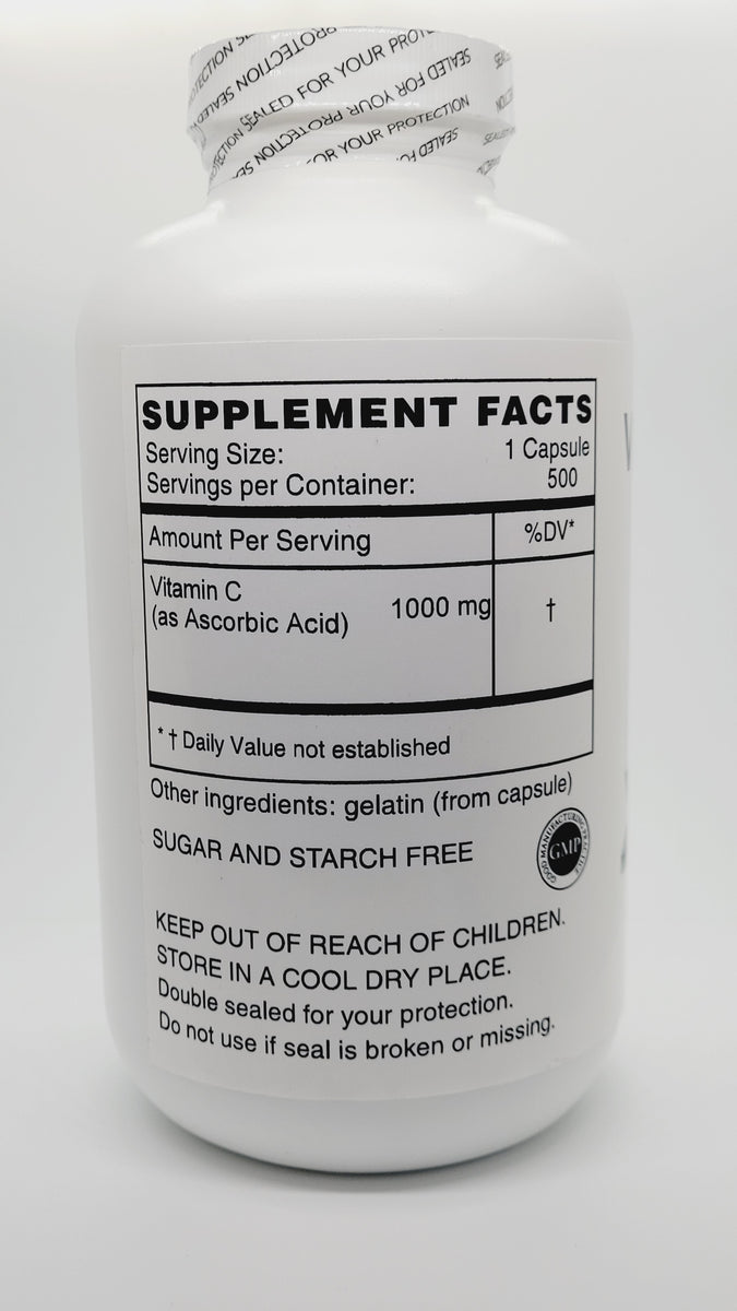 Vitamin C 1000mg 500 capsule – ISHI: Your Gerson Suppstore